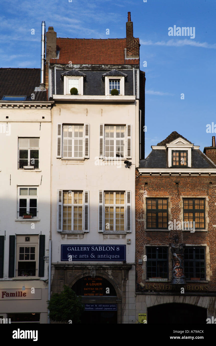 Shops and Restaurants in Place du Grand Sablon Brussels Belgium Stock ...