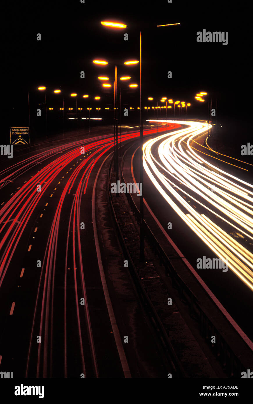 M1 motorway at night Northamptonshire England Stock Photo - Alamy