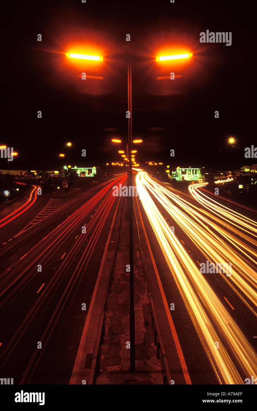 Watford Gap M1 motorway at night Northamptonshire England Stock Photo ...