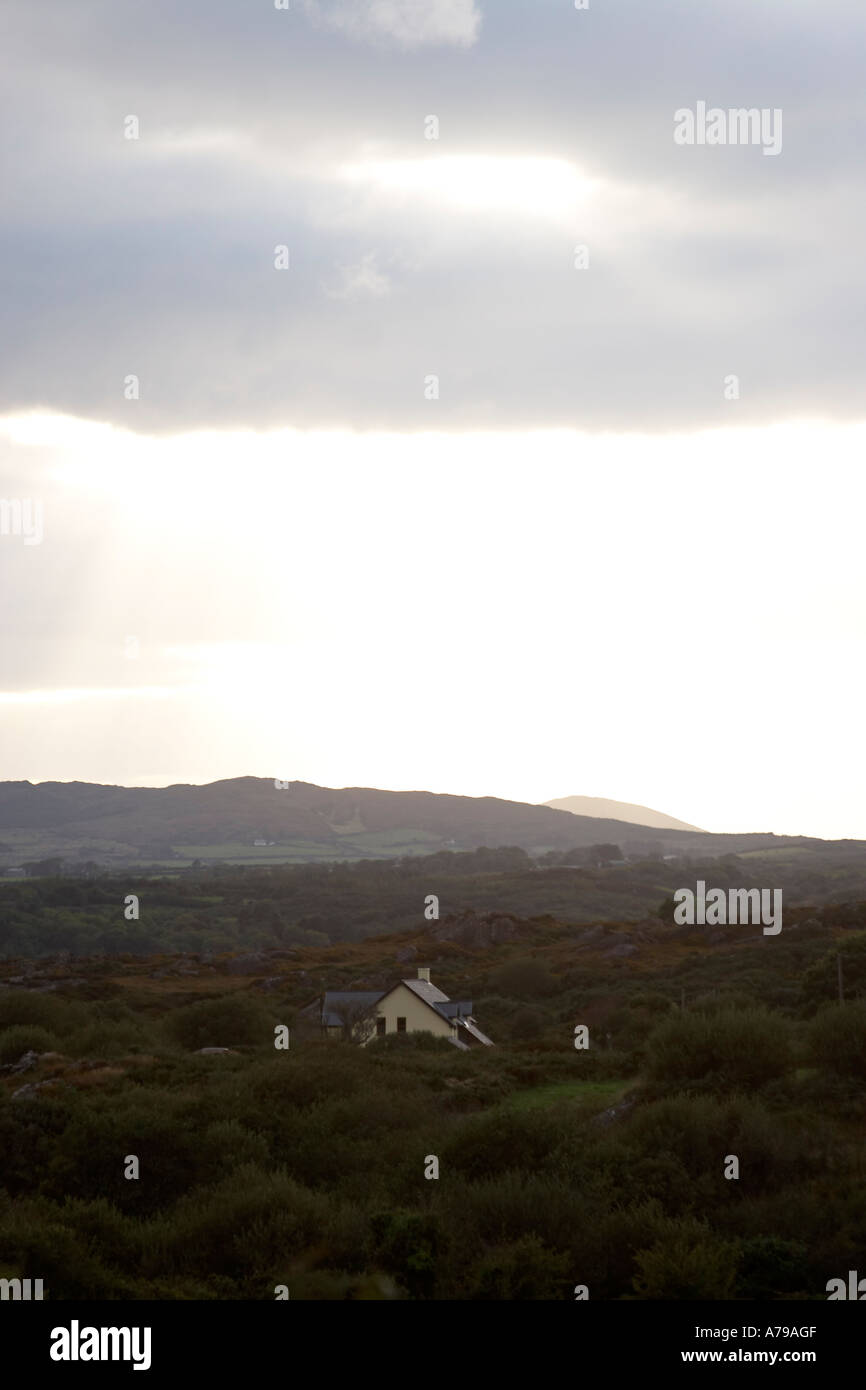 Sunrays on small cottage in County Cork Ireland or Eire Beautiful ...