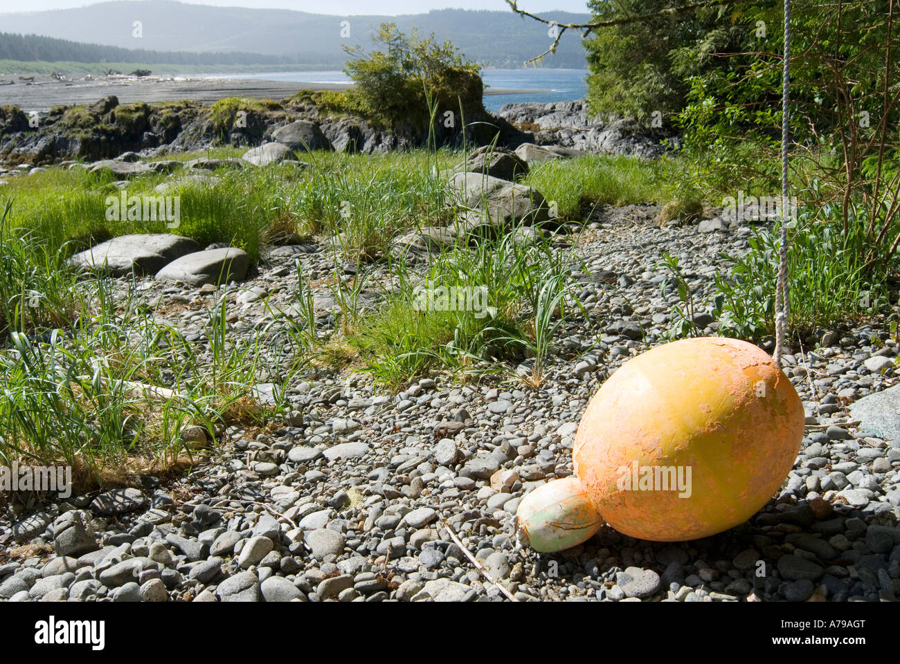 Orange Fishing Float at the Gordon River trailhead of the West Coast ...