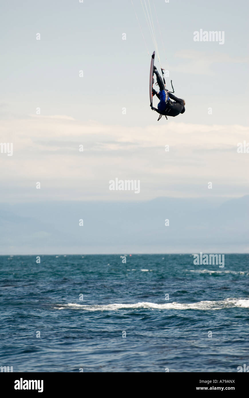 A kiteboarder off the Dallas Road Waterfront Victoria BC Canada Stock ...
