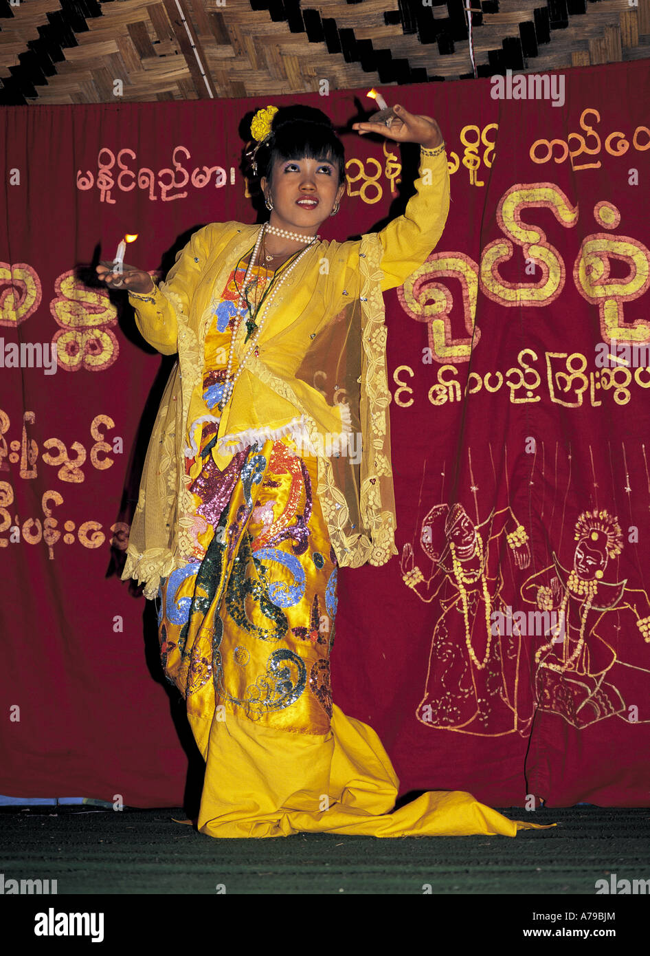 Girl performing traditional Burmese dance Mandalay Myanmar Stock Photo ...