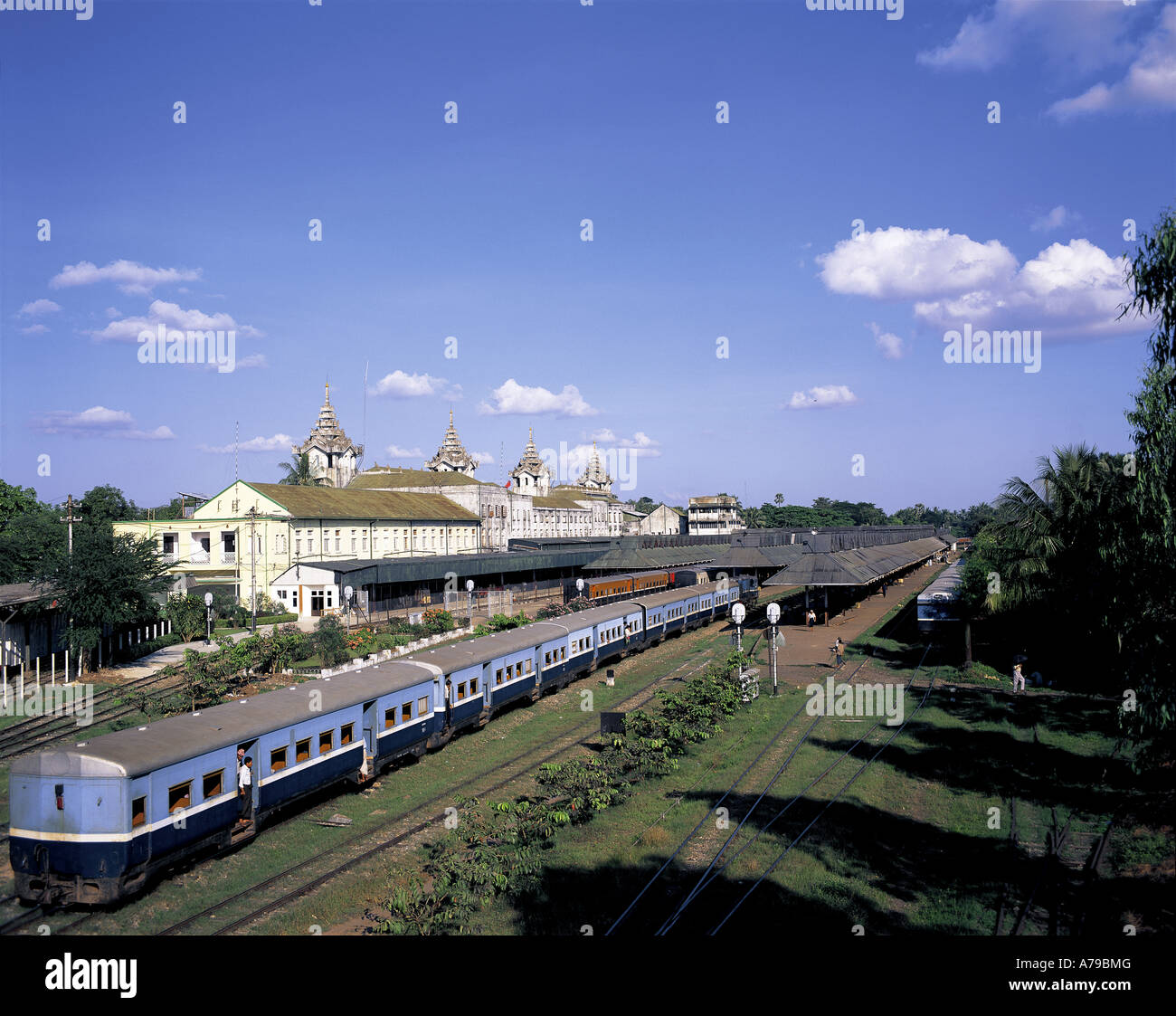 Train Carriages At Yangon Railway Station High Resolution Stock ...