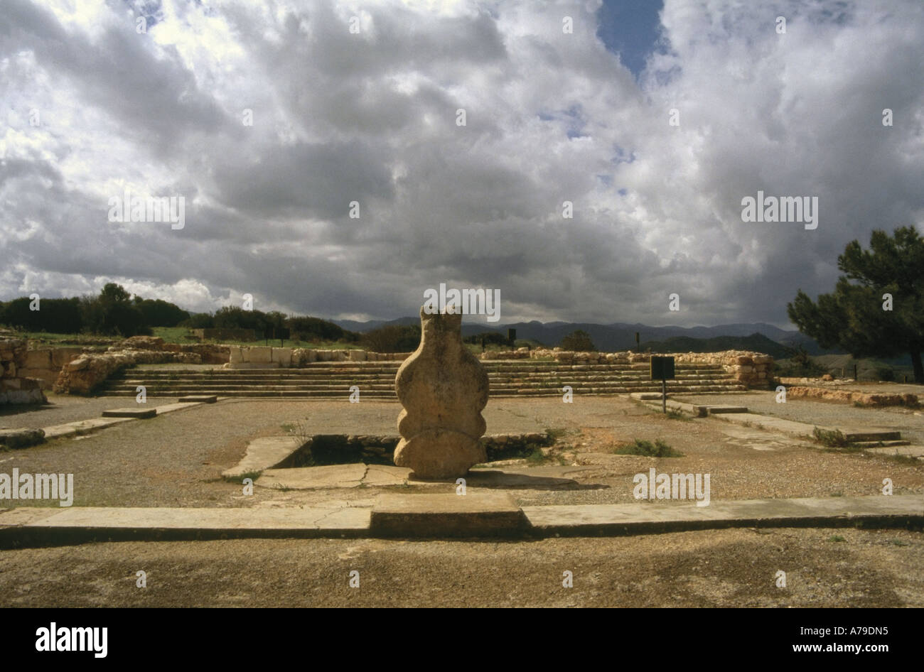 Stele at Vouni ancient ruins on North Cyprus Stock Photo - Alamy