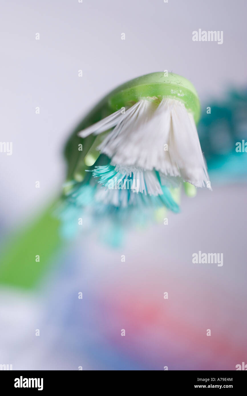 dirty badly worn toothbrushes brush worn Stock Photo - Alamy