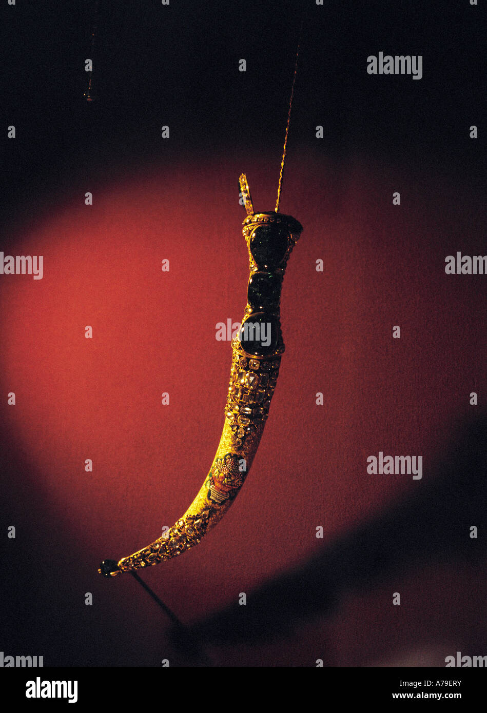 Jewelled dagger in Topkapi Palace Museum Istanbul Turkey Stock Photo ...