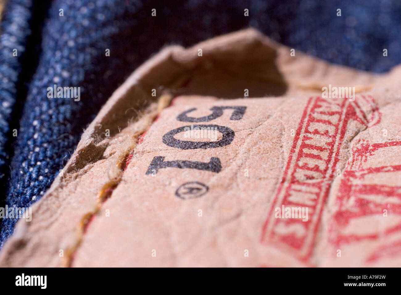 Levi jeans 501 501 s detail with close up of 501 label on rear of ...