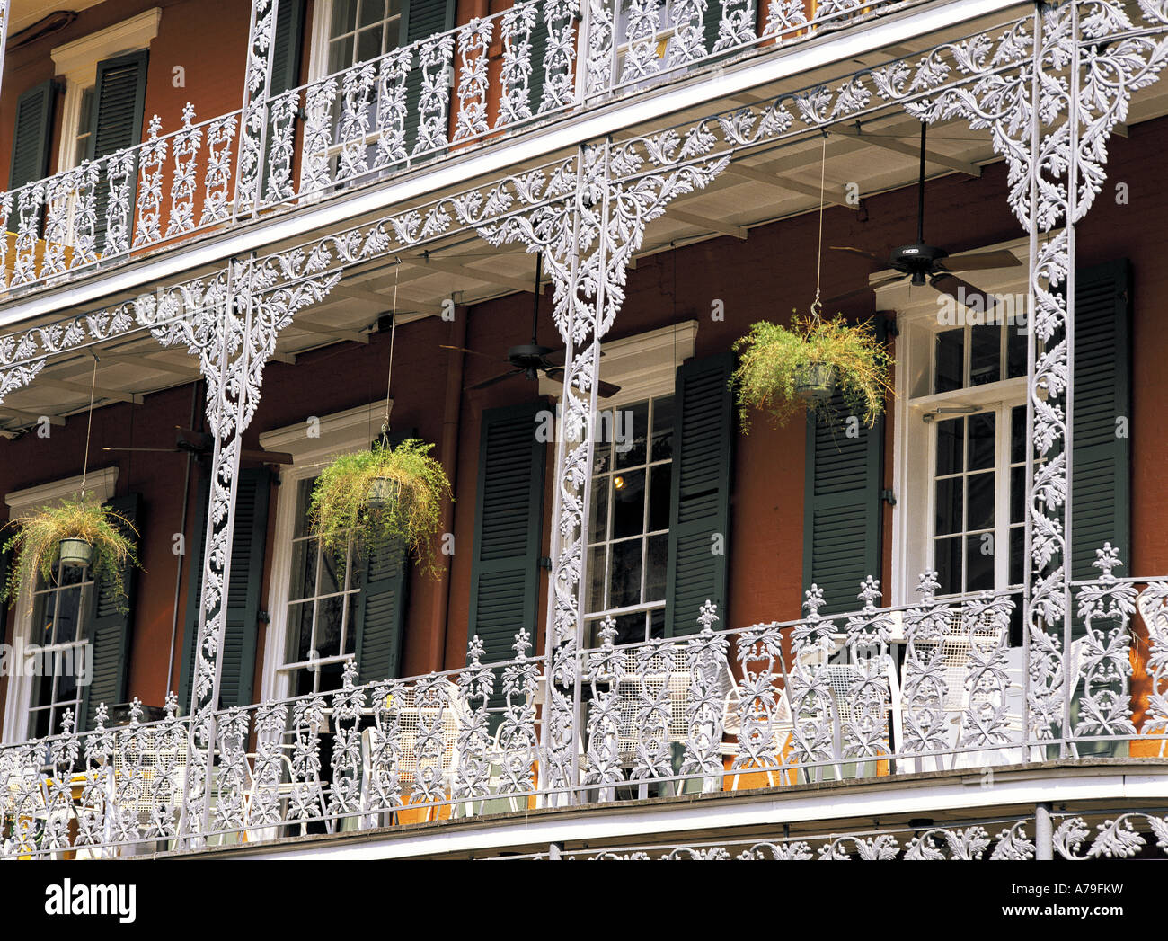 Balcony on Bourbon Street New Orleans Louisiana USA Stock Photo - Alamy