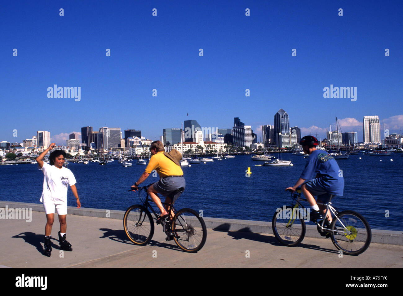 San Diego California Tower blocks Bicycle Bike Biking Cycling Cyclists ...