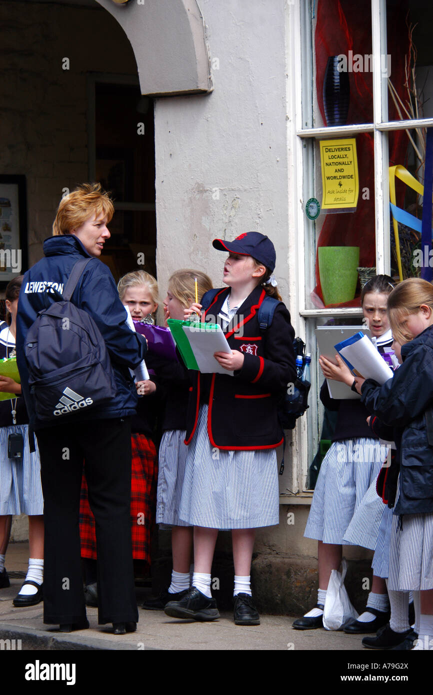 English School children on a dayout with a teacher Stock Photo - Alamy