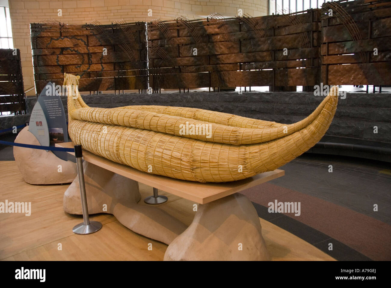 Washington DC National Museum of the American Indian Reed canoe in ...