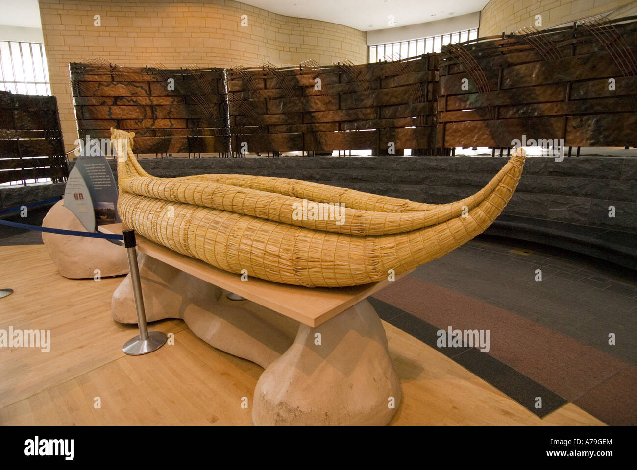 Washington DC National Museum of the American Indian Reed canoe in ...