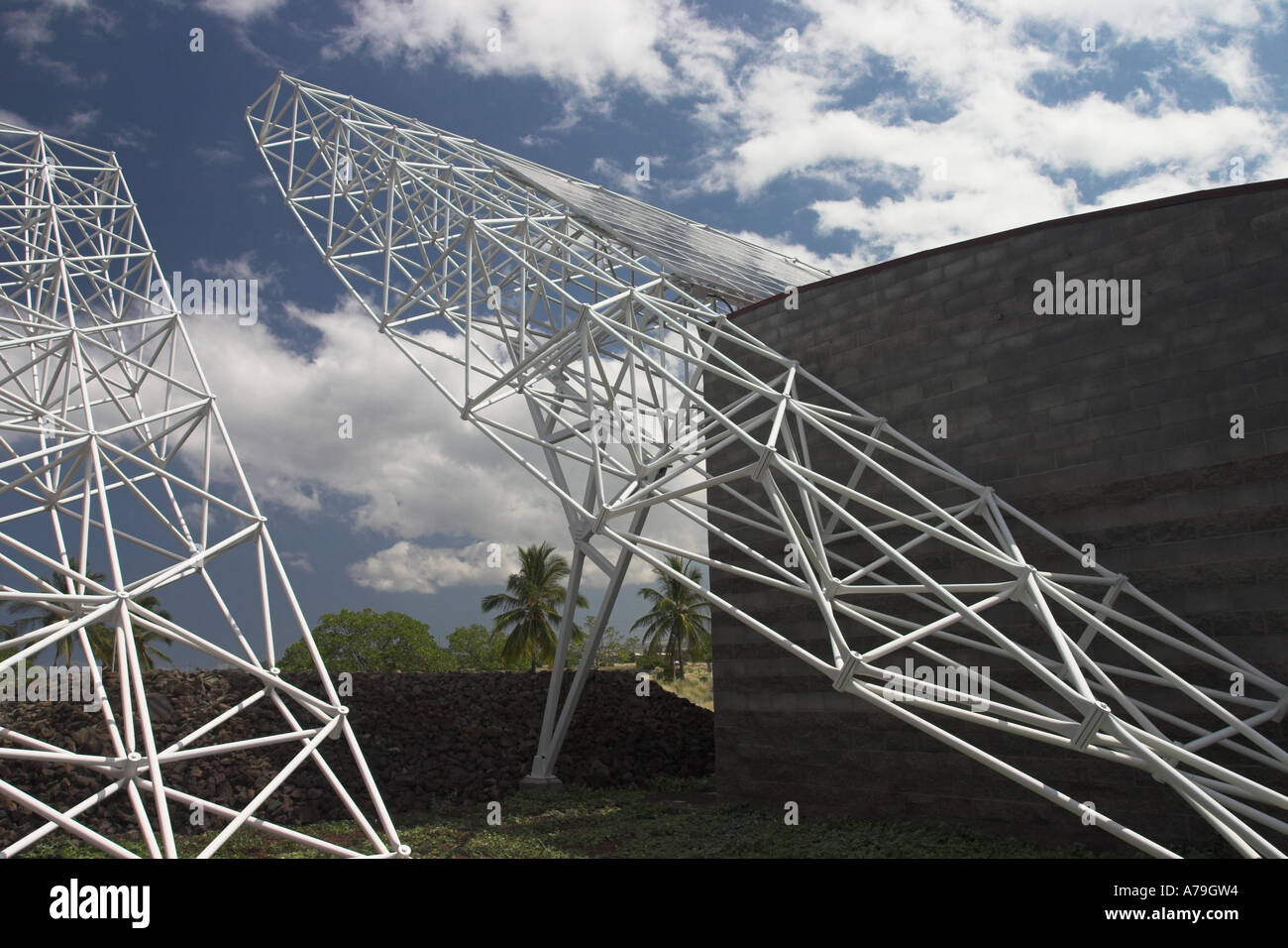 Solar collectors atop the Natural Energy Laboratory of Hawaii Blue ...
