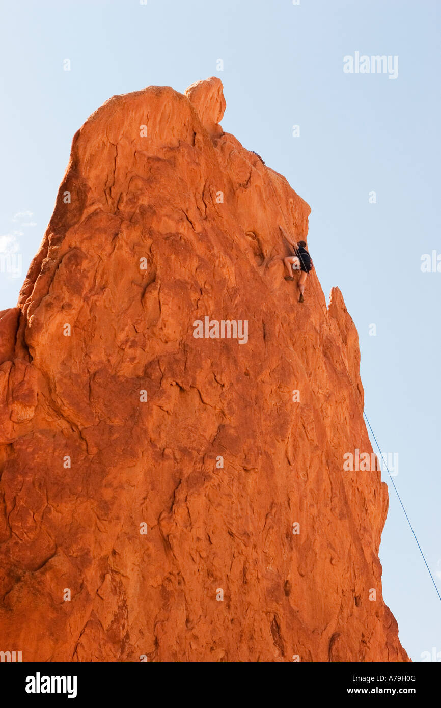 Climbers at the Garden of the Gods Park near Colorado Springs Colorado USA June 2006 Stock Photo ...