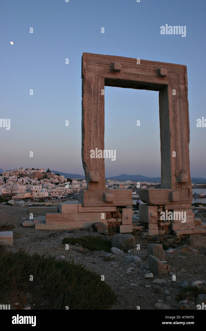 Arch of Apollo and Naxos Town Stock Photo - Alamy