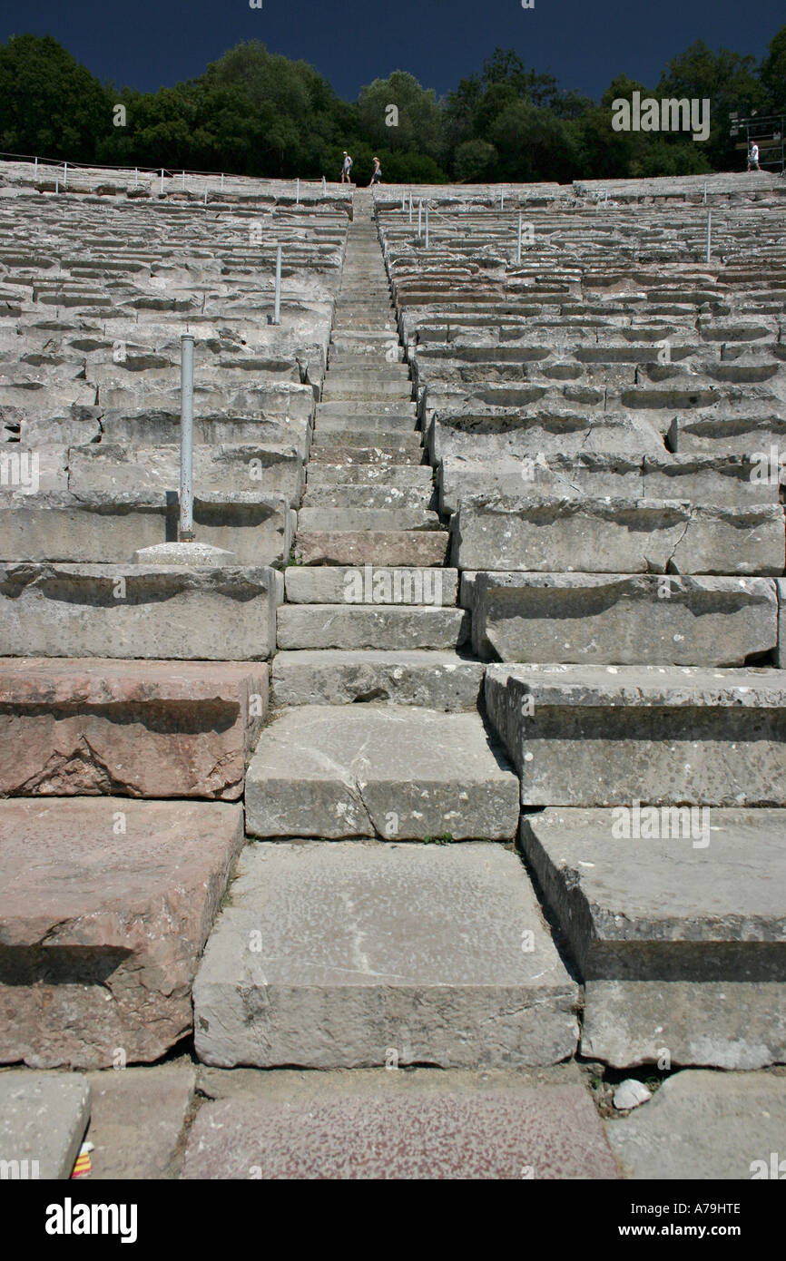 Theatre Steps and seats: he view looking up the stone amphitheater at ...