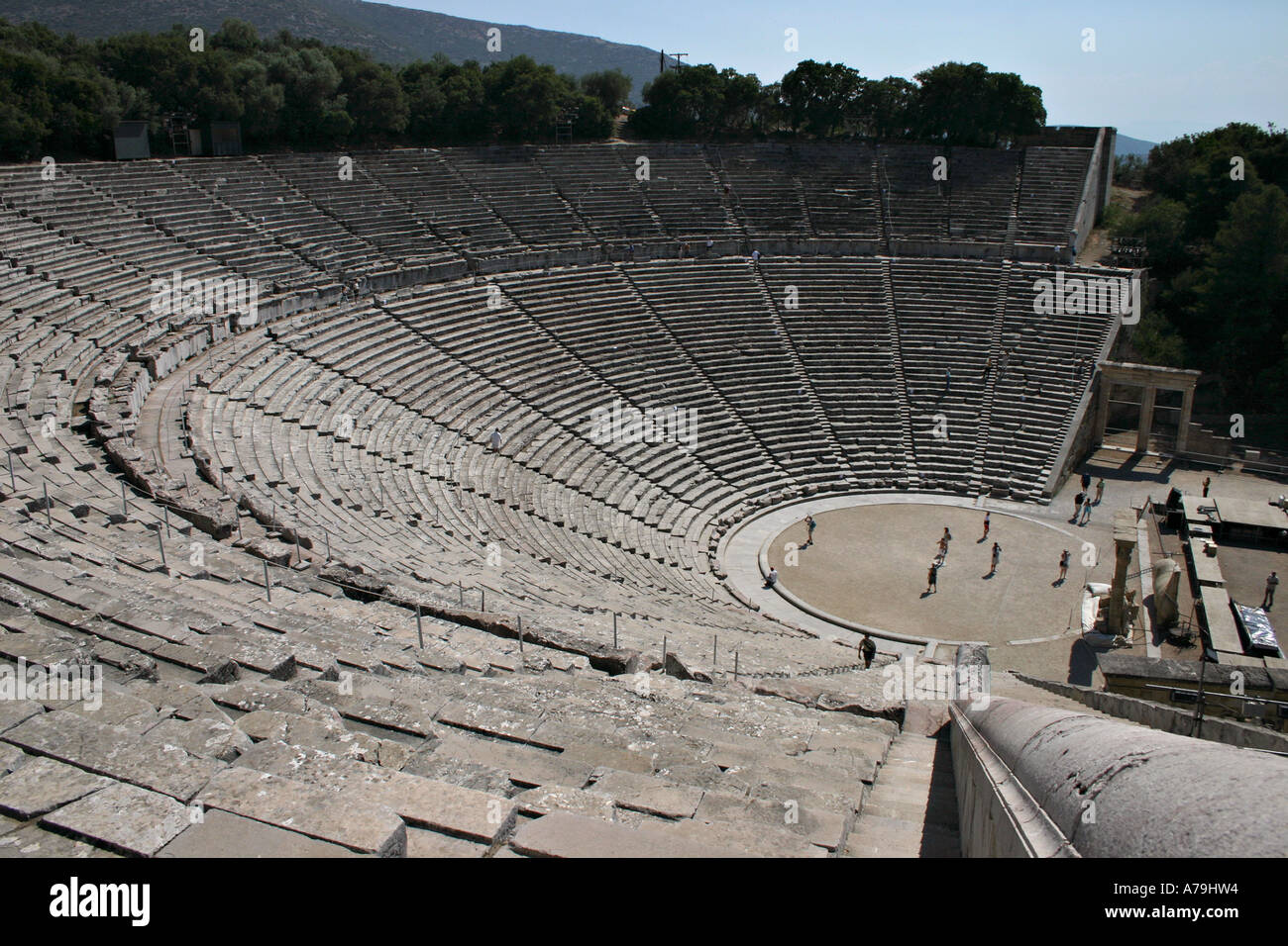 Epadavros Theatre horizontal: The stone theatre at Epidavros from the ...