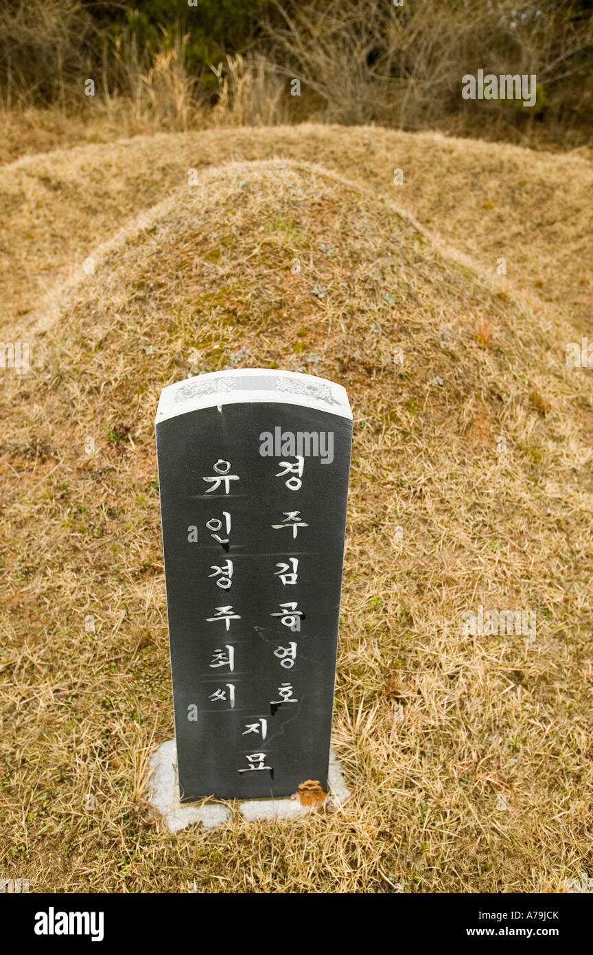 Korean graves in remote woodland on a hill top near Seoul, south Korea ...
