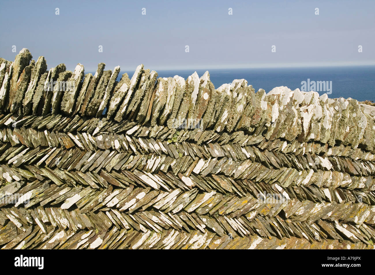 A typical Cornish drystone wall near tintagel, Cornwall, UK Stock Photo ...