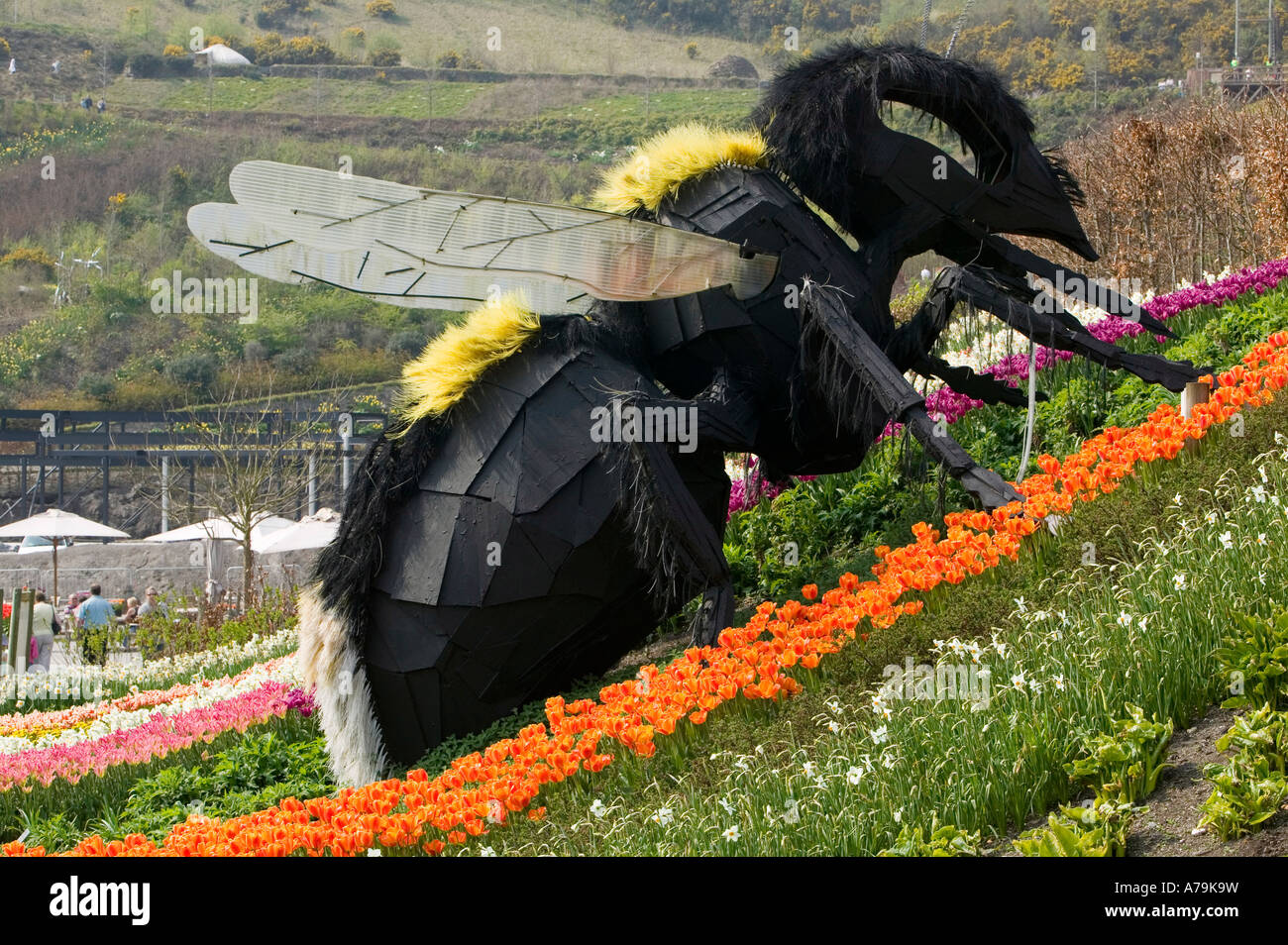 Bee sculpture demonstrating polination at the Eden Project, Cornwall ...