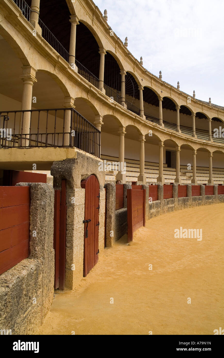 dh Bullring RONDA SPAIN Spectators balcony gallery inside bullfighting ...