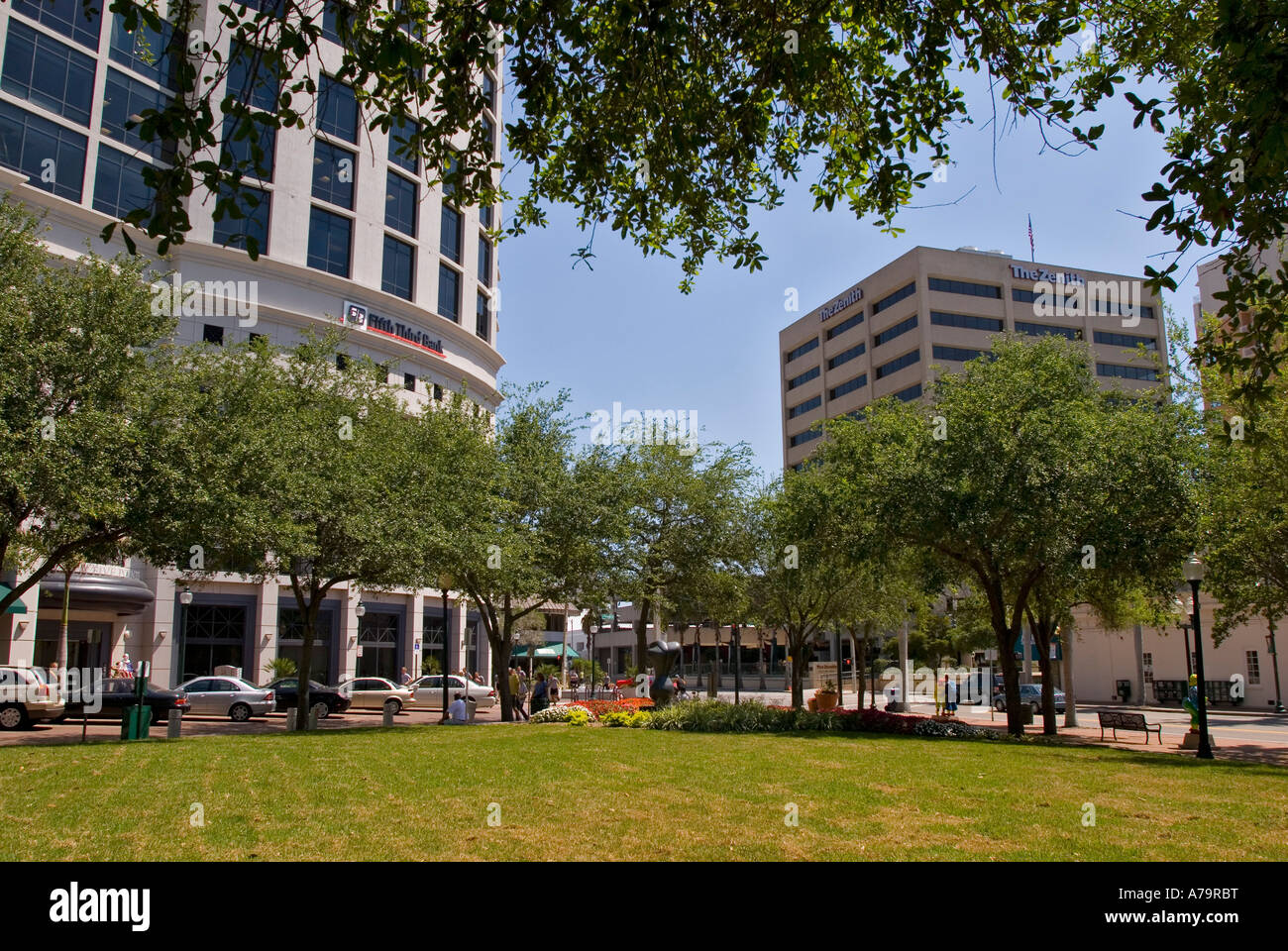 View of Five Points area of downtown Sarasota Florida USA Stock Photo ...