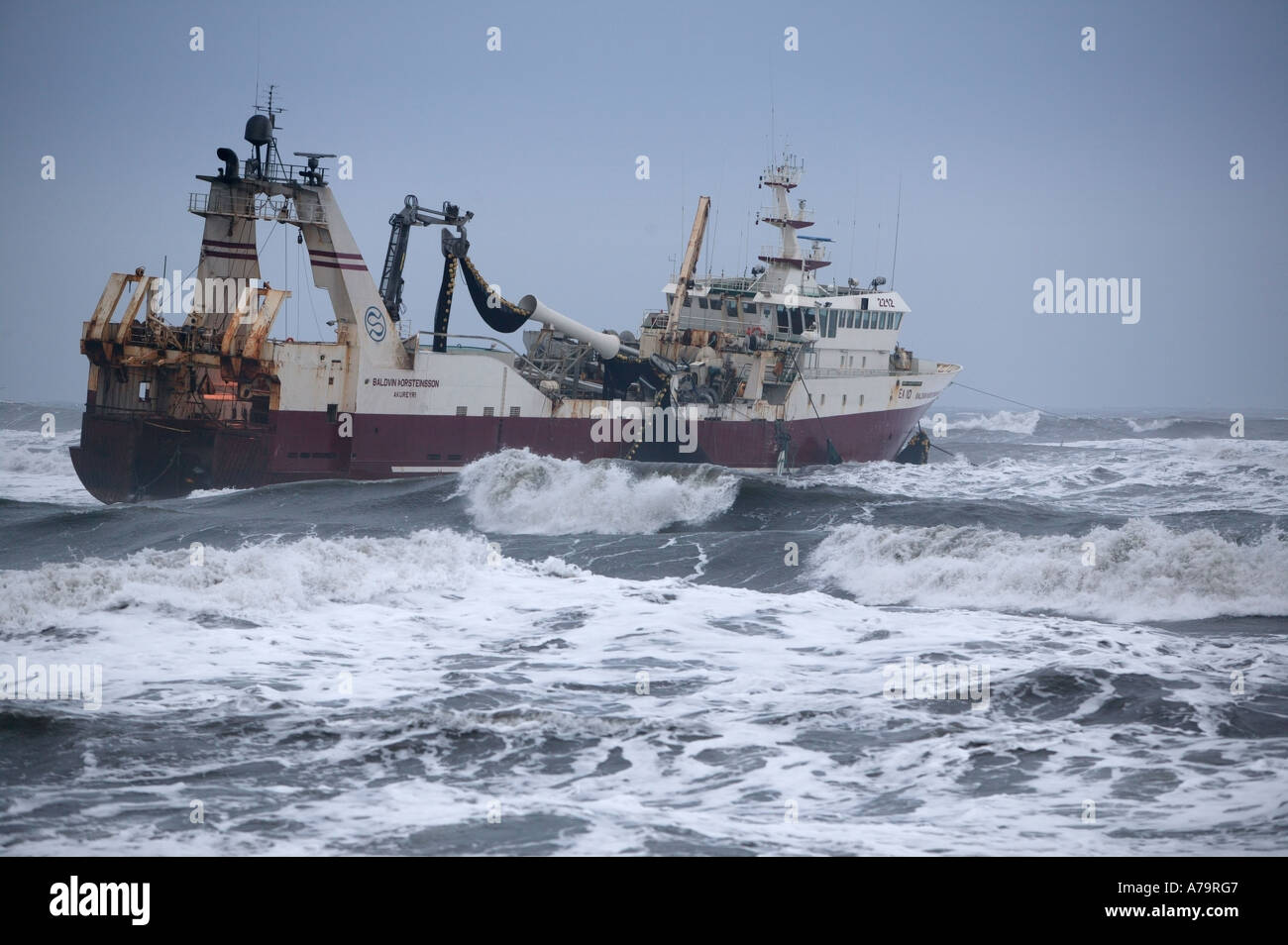 Baldvin Thorsteinsson Trawler Stranded, Iceland Stock Photo - Alamy
