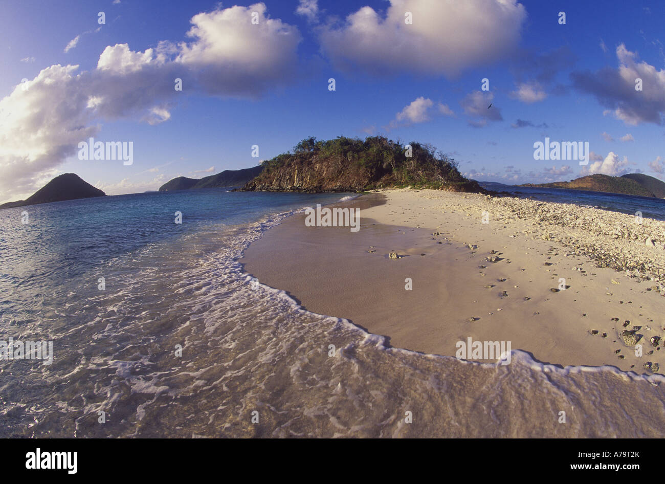 Fish eye photo of a beach in the Virgin Islands Stock Photo - Alamy