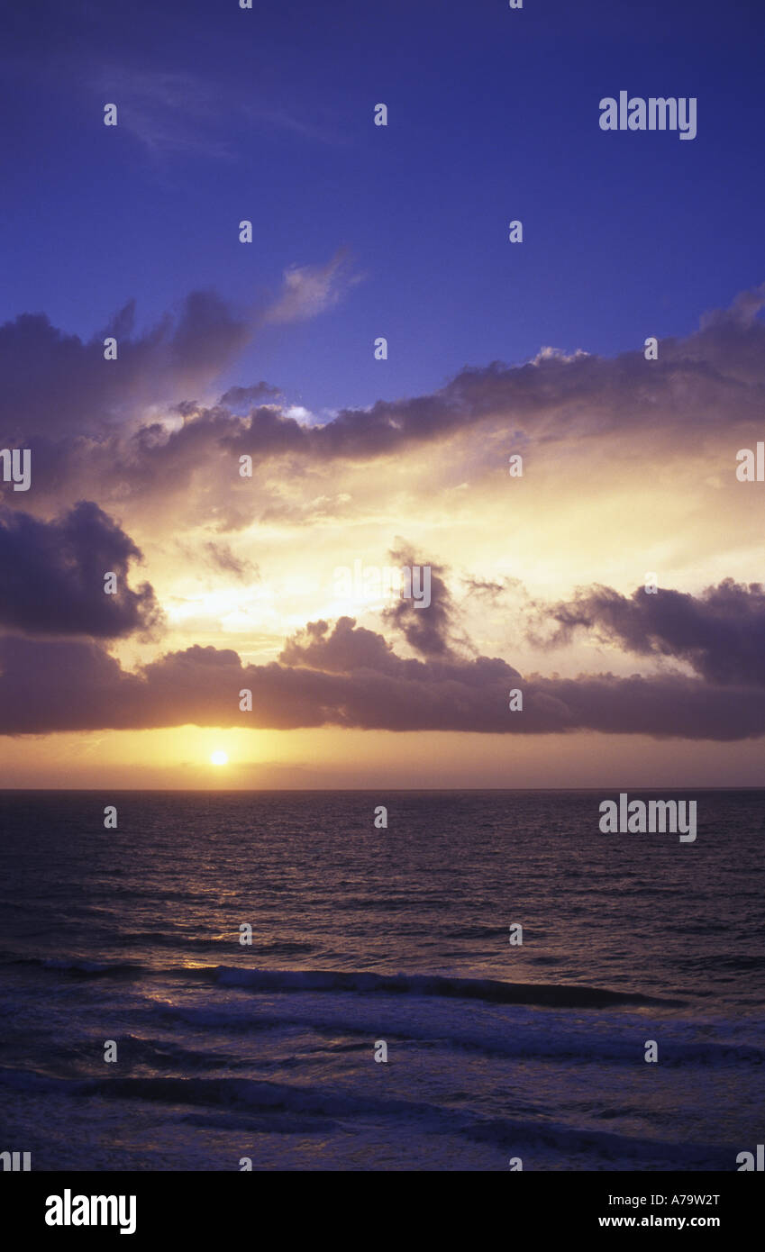 Sunset creates gorgeous lighting in mixed cloud formation and strong ...