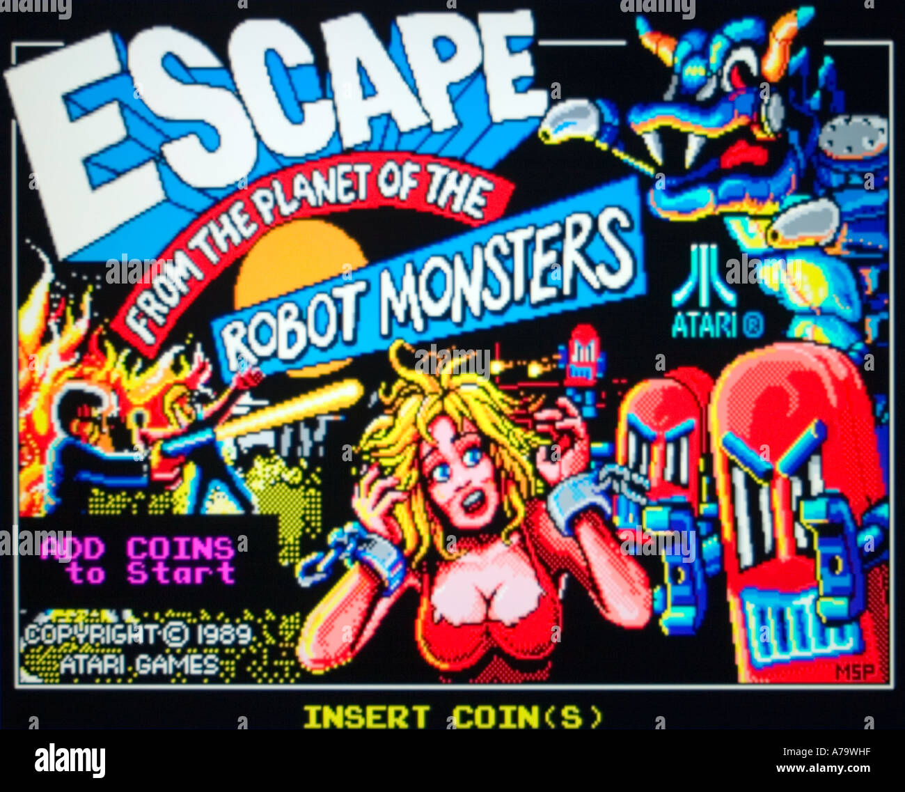 Escape from the Planet of the Robot Monsters Atari Games 1989 vintage arcade videogame ...