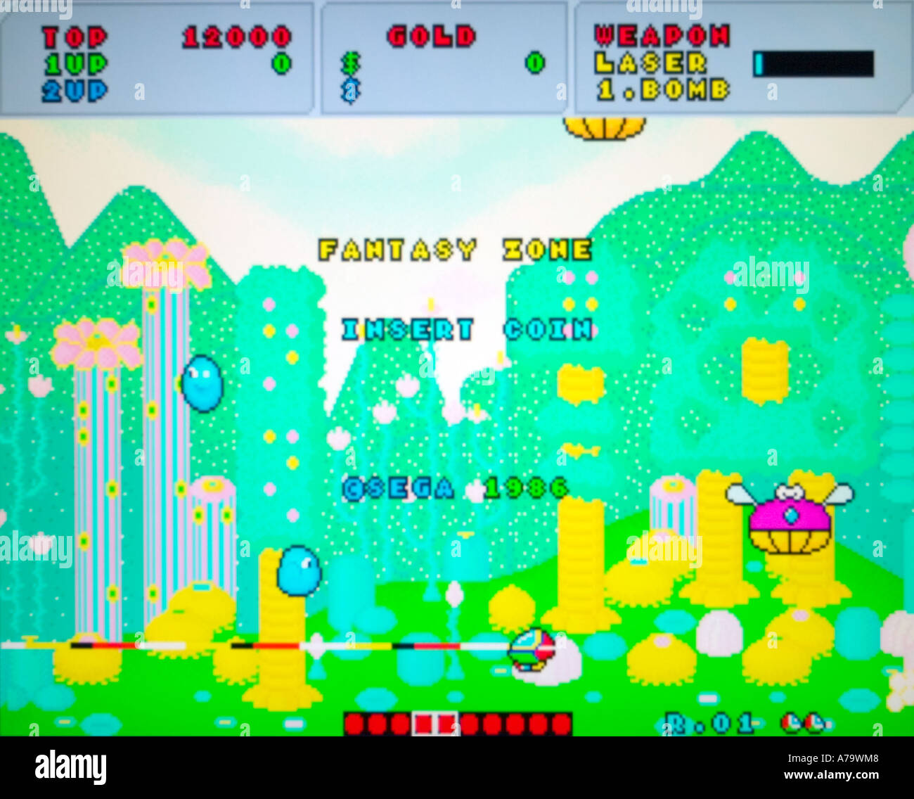 Fantasy Zone Sega 1985 vintage arcade videogame screenshot - EDITORIAL ...