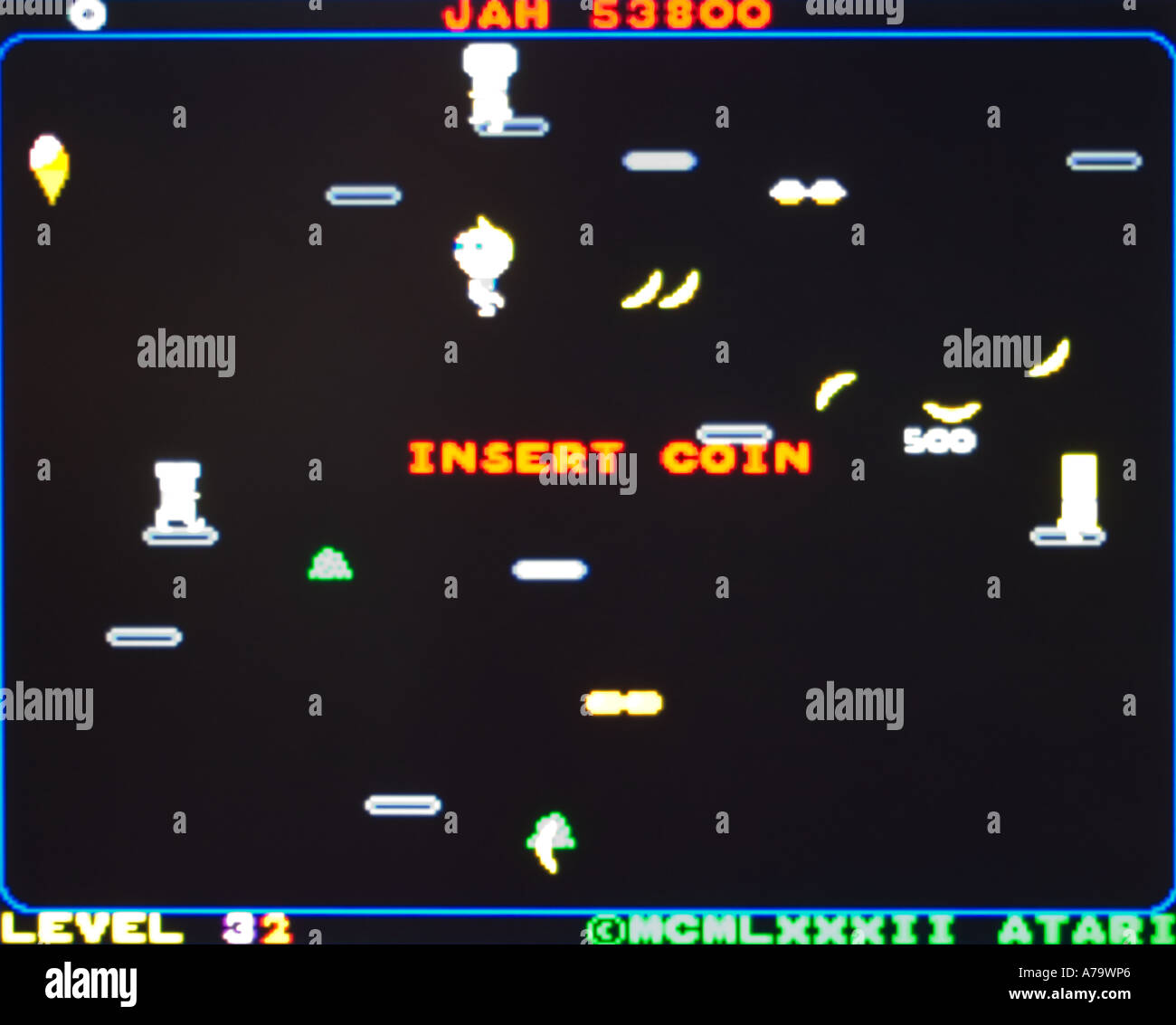 Food Fight Atari 1983 vintage arcade videogame screenshot - EDITORIAL ...