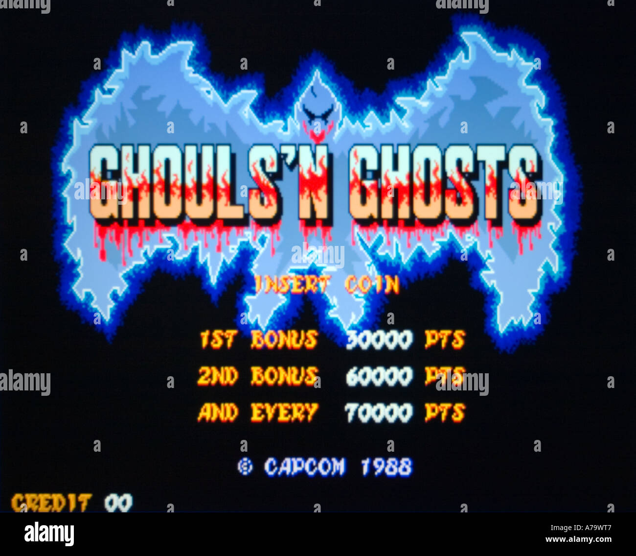Ghouls N Ghosts Capcom 1988 vintage arcade videogame screenshot ...