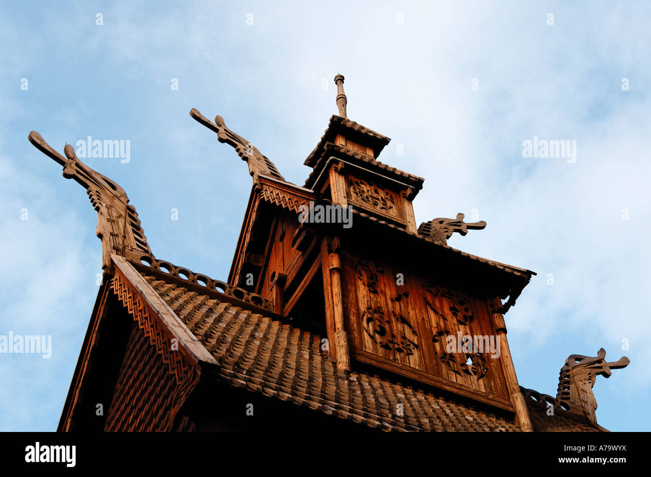 Traditional Stave Church at the Norsk Folkemuseum which is Norways ...