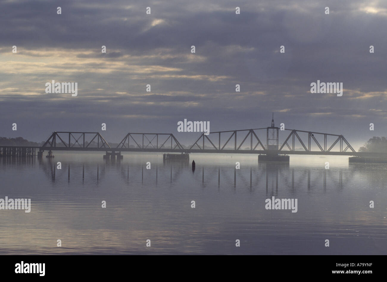 Louisiana Bayous River intracoastal waterway bridge Stock Photo - Alamy