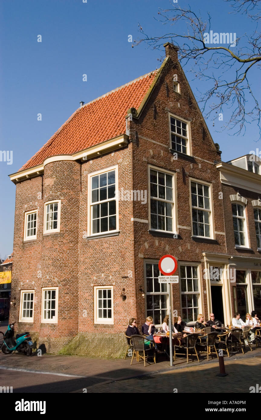 People dining at an open air restaurant on Beesten Square in the ...