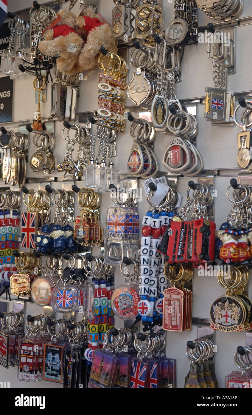 Souvenir Key Rings for sale in Piccadilly Circus, London, England Stock ...