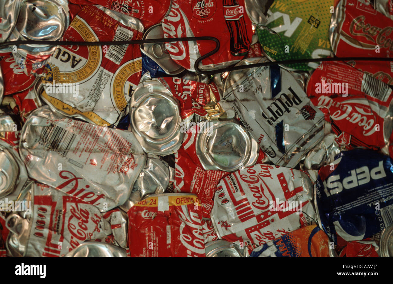recycle cans compress Stock Photo - Alamy