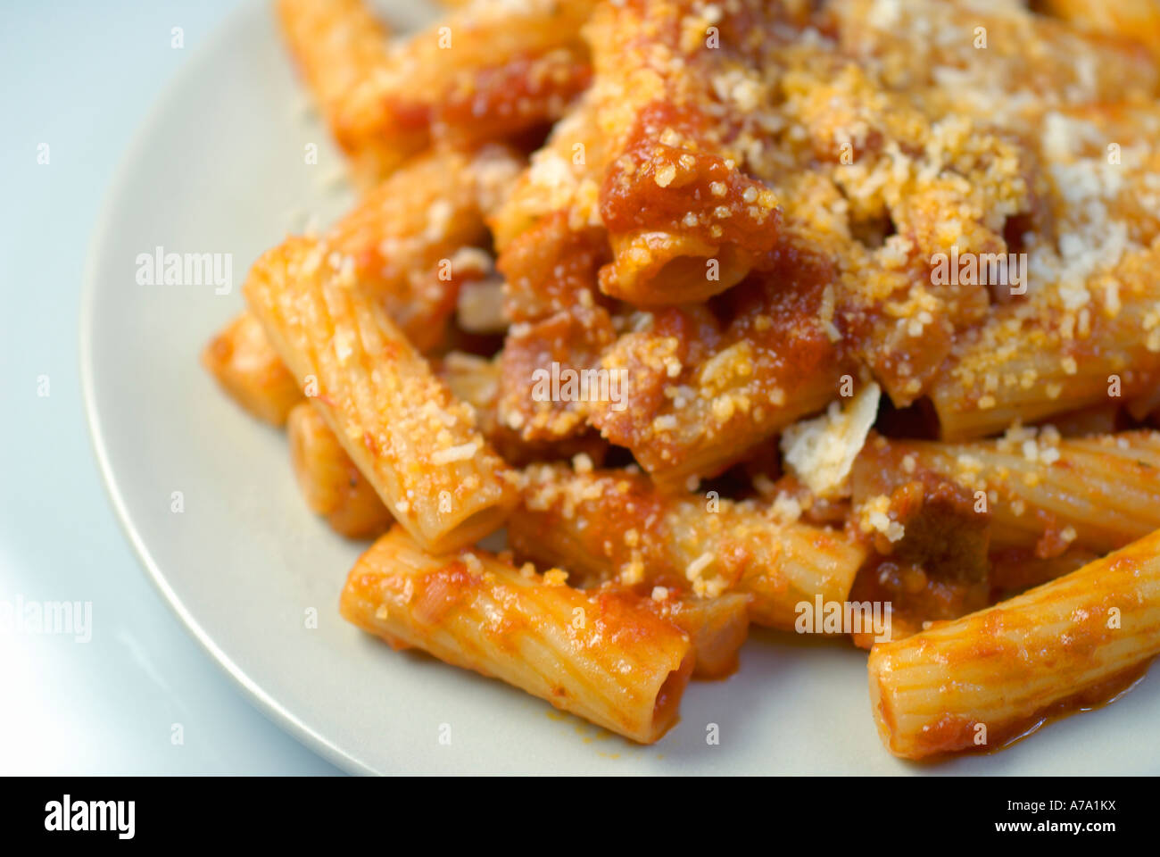 Maccheroni pasta with matriciana sauce Stock Photo - Alamy