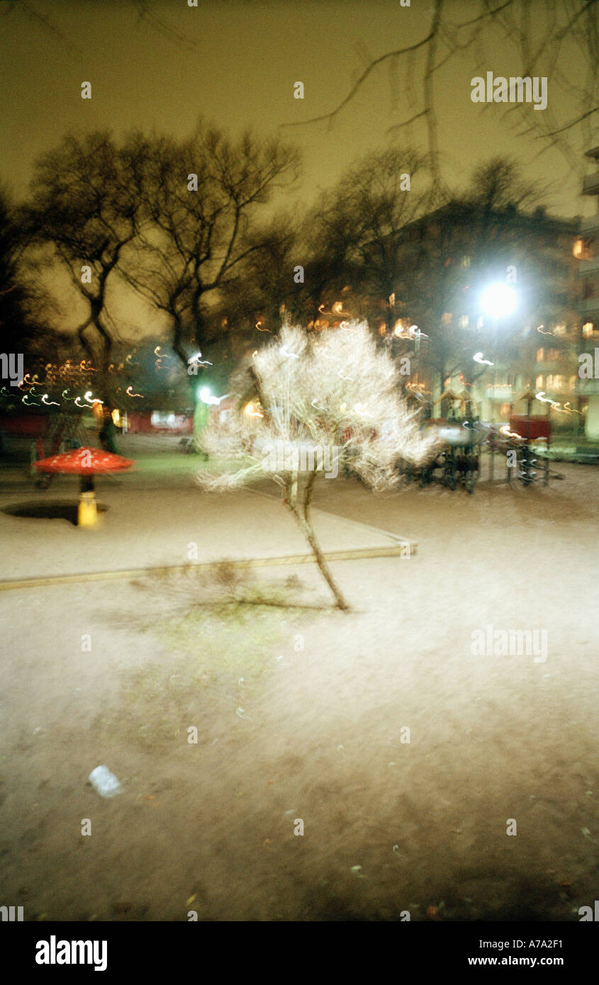 Playground for children at night Stock Photo - Alamy