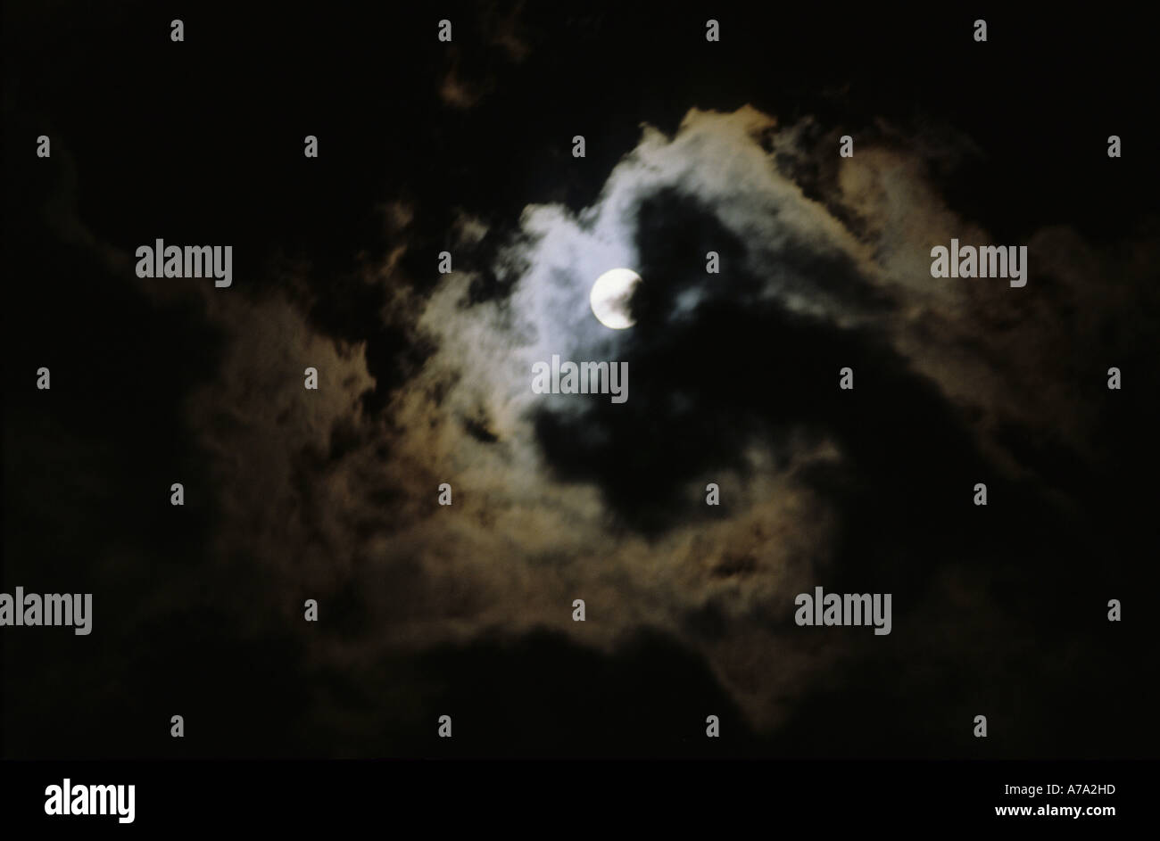 clouds moon light sky night dramatic Stock Photo - Alamy