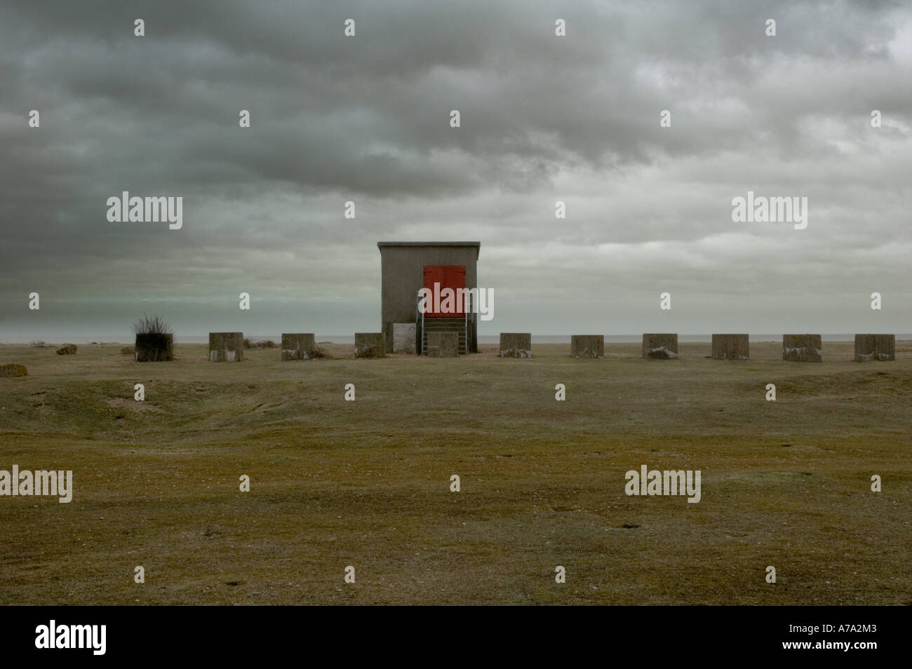 WW2 military defences on a beach Stock Photo - Alamy