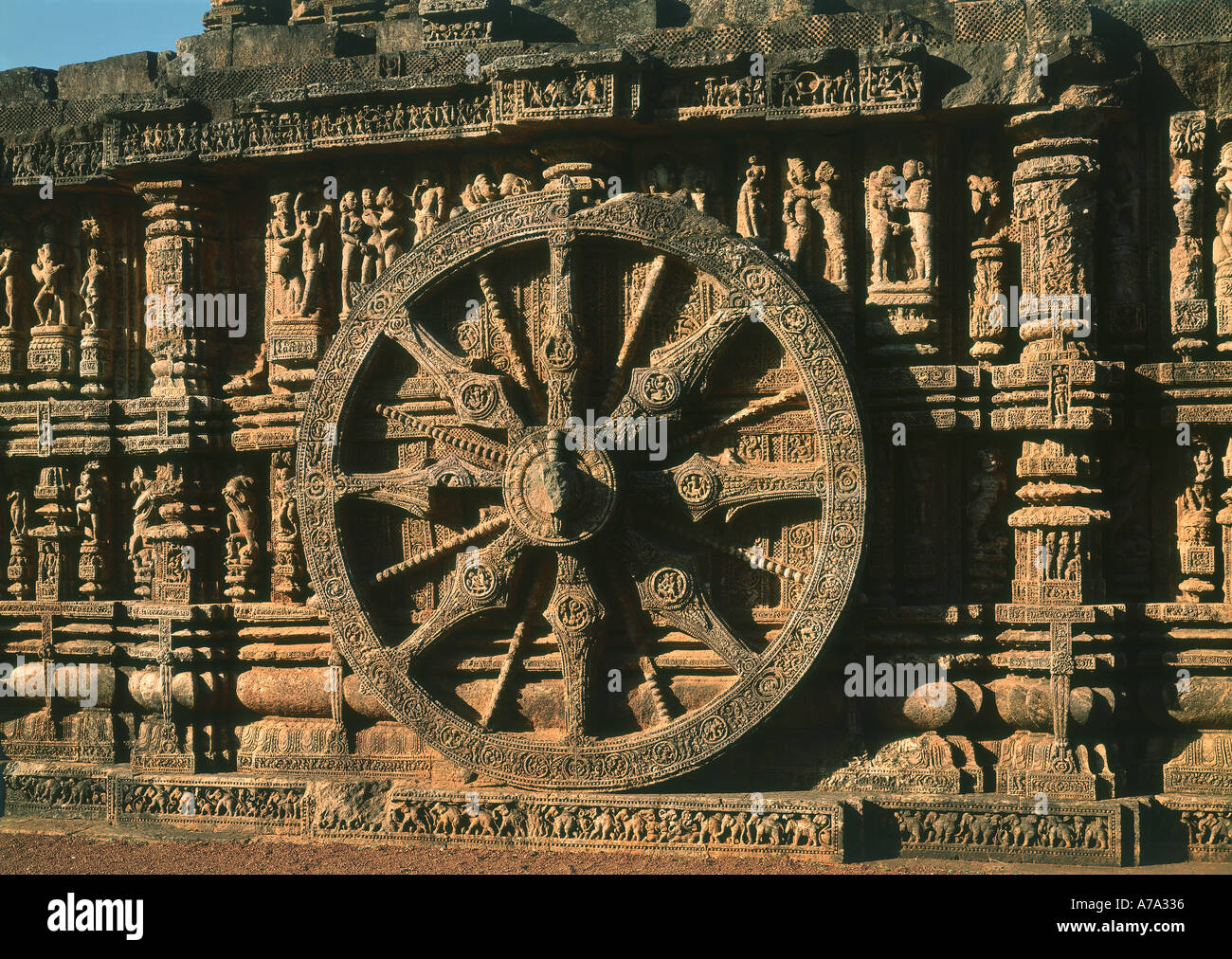 stone wheel sun temple or black pagoda of konarak state of orissa india ...