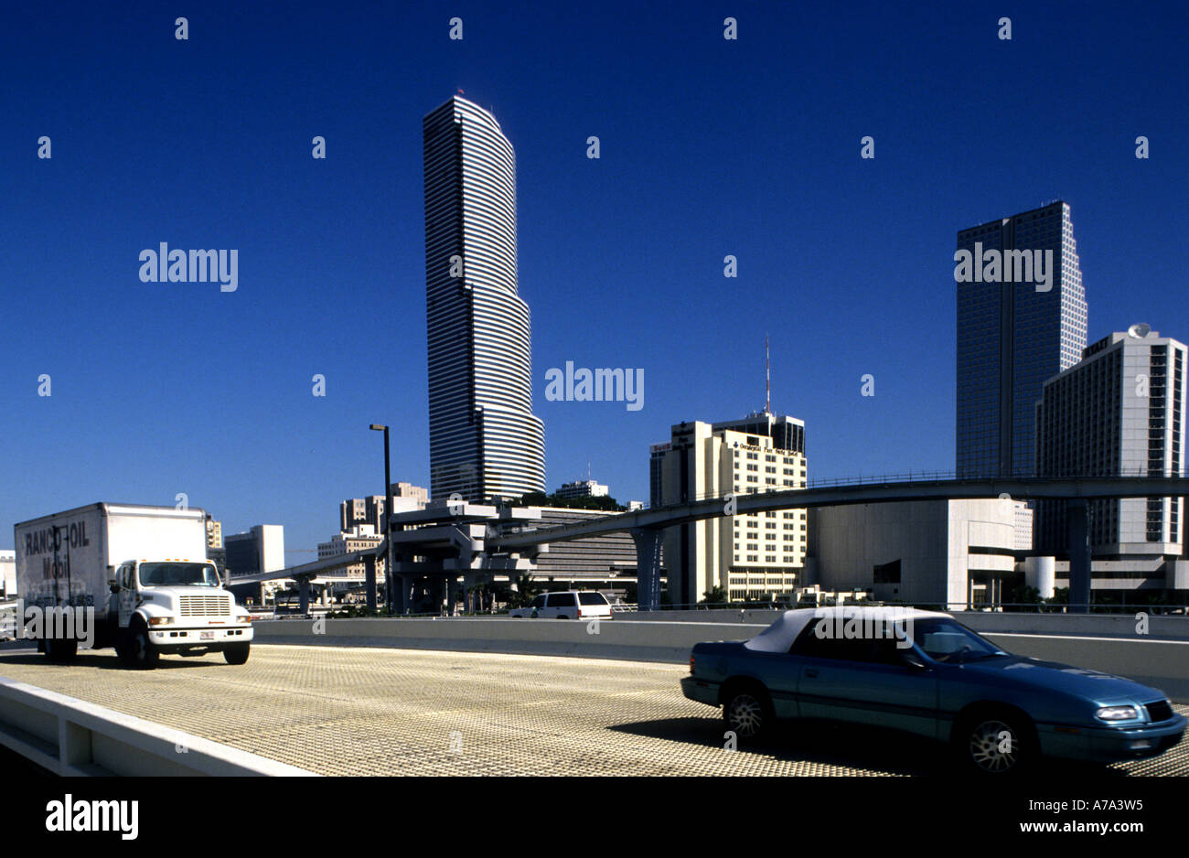 Downtown town city Miami Florida United States Stock Photo - Alamy