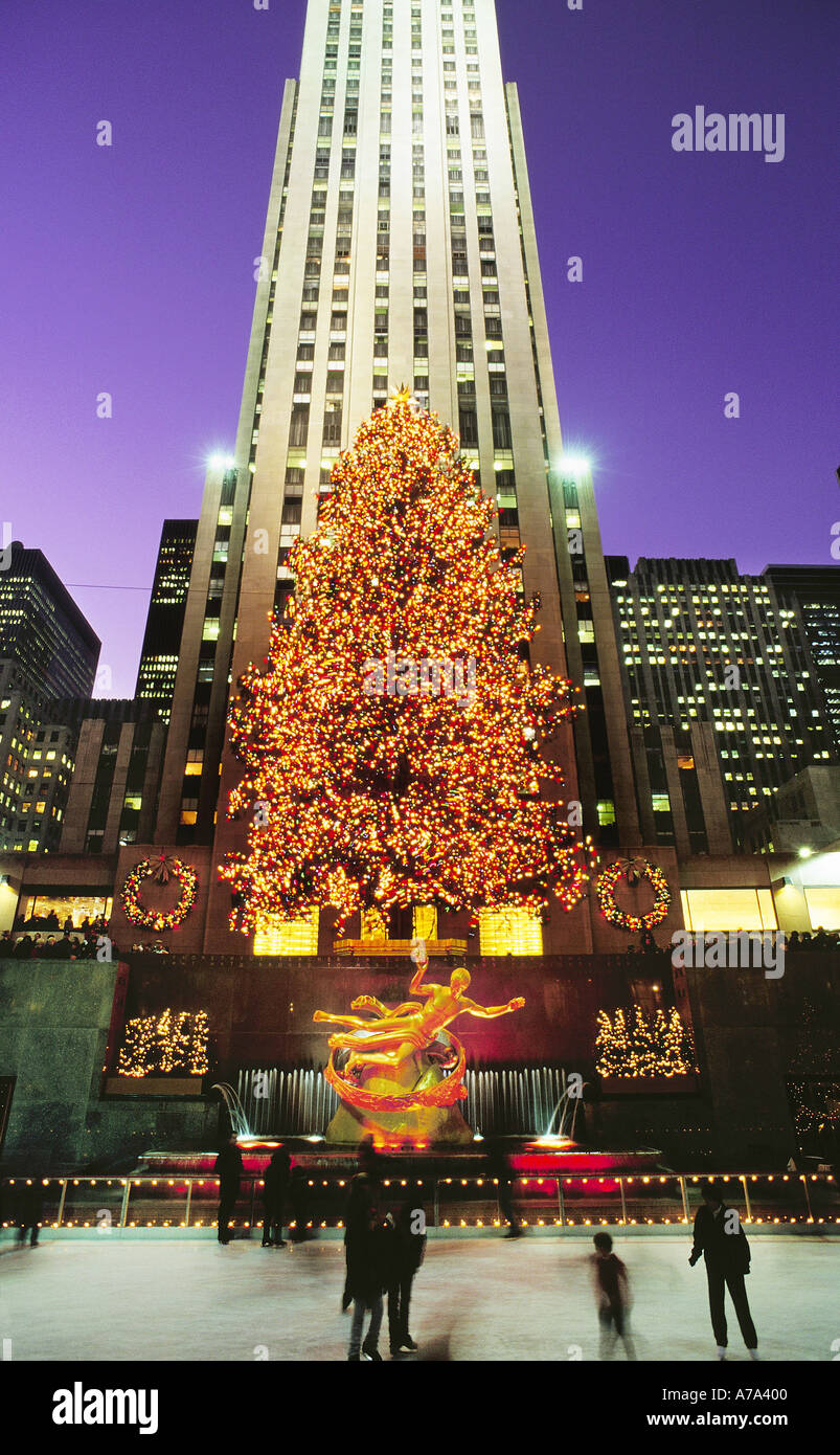 Christmas Rockefeller Center Manhattan New York Stock Photo - Alamy