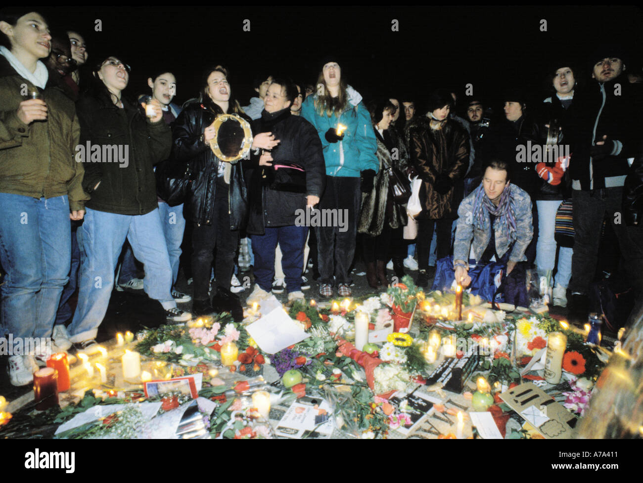 John Lennon Memorial Strawberry Fields Manhattan New York Stock Photo ...
