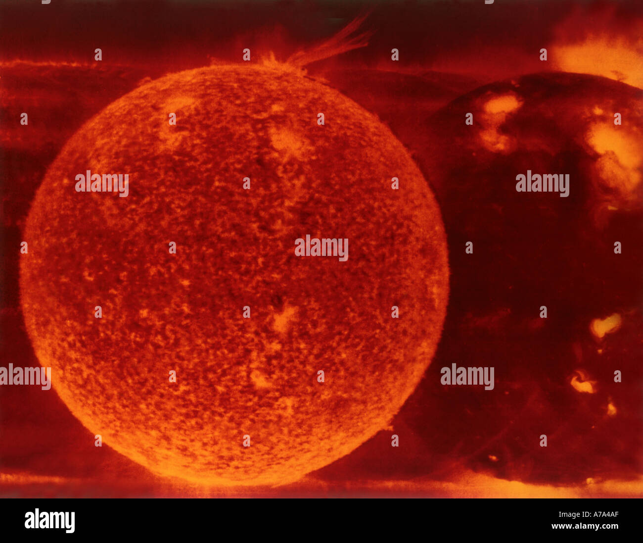 gas eruption at sun infrared film Stock Photo - Alamy