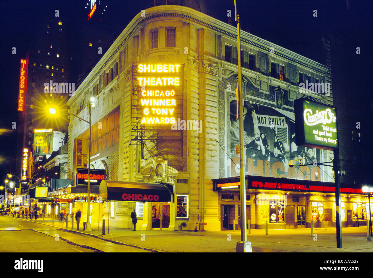 44th street theatre lights hi-res stock photography and images - Alamy