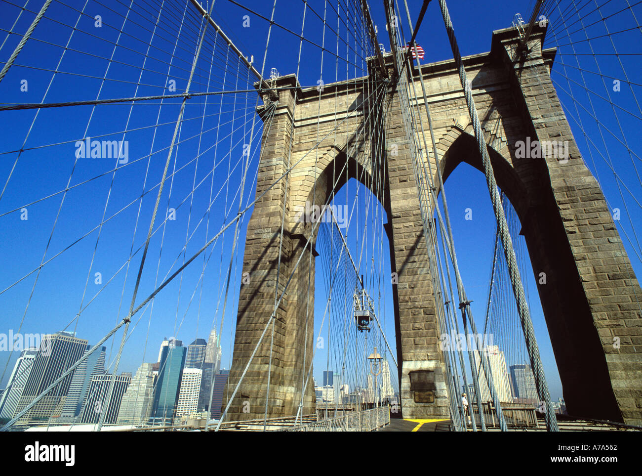 Brooklyn Bridge Lower Manhattan Skyline New York Stock Photo - Alamy